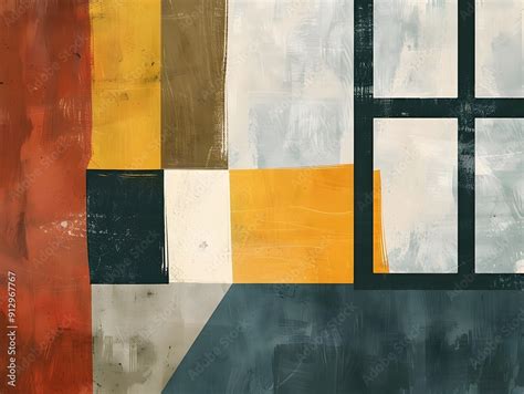 Abstract Painting Featuring A Grid Like Pattern Of Intersecting And