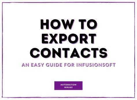 How To Export Contacts Automation Ninjas