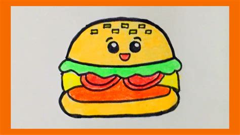 How To Draw A Cute Burger Step By Step Tutorial