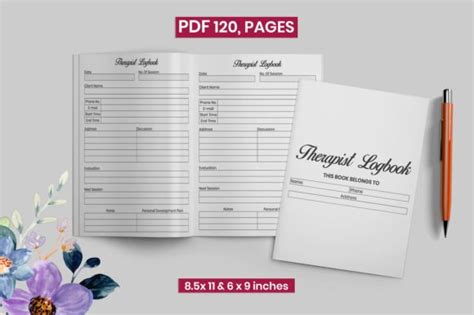 Therapist Log Book Journal Planner Kdp Graphic By Azizul Haque
