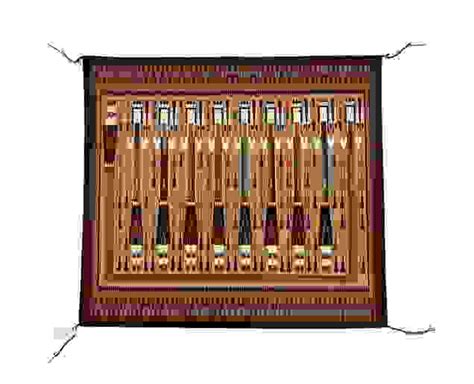 Etta Peacock Navajo Yei Pictorial Rug C 1980 90s Auction