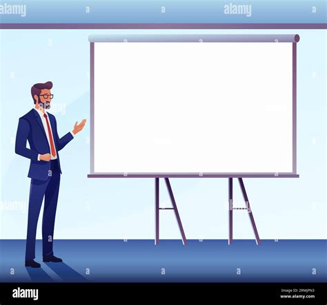 Presenting Man Standing Conference Stock Vector Images Alamy