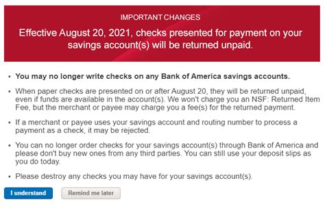 Bank Of America Savings Accounts Can No Longer Write Checks Doctor Of