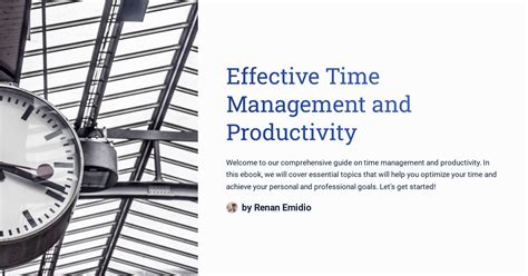 Effective Time Management And Productivity