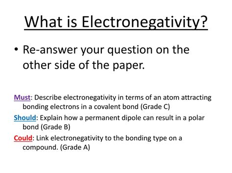 Ppt Understanding Electronegativity And Polarity In Chemical Bonding Powerpoint Presentation