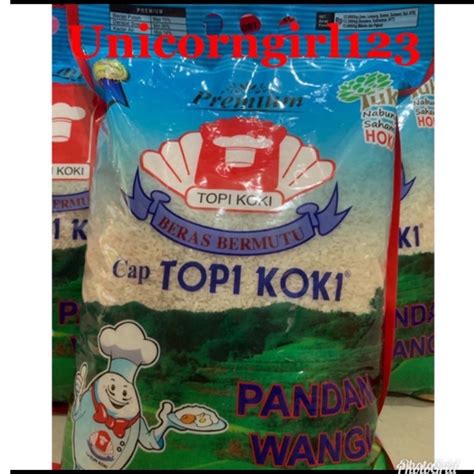 Jual Beras Topi Koki Harum Pandan Wangi 5 Kg READYSTOCK ORI Shopee