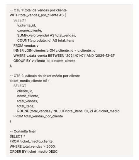Sql Análisededados Cte Dataanalytics Transformandodadosemdecisão