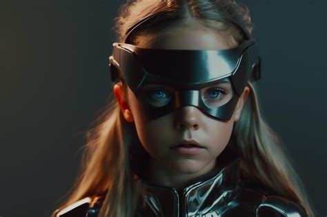 Chica Con Gafas Vr Auriculares De Realidad Virtual O Vidrio Vr Aislado Generado Ai Foto Premium