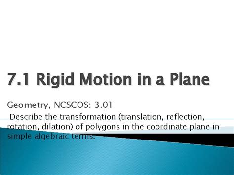 7 1 Rigid Motion In A Plane Geometry