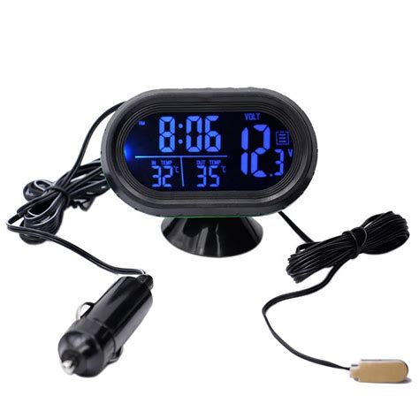 Digital Auto Car Thermometer Car Battery Voltmeter Voltage Meter Tester Monitor V V