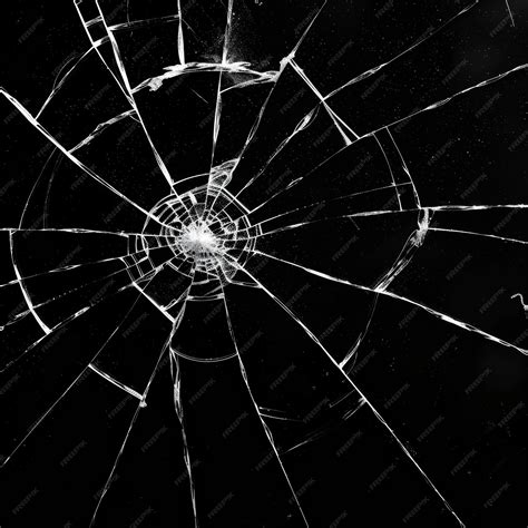 Broken Glass On A Black Background Premium Ai Generated Image