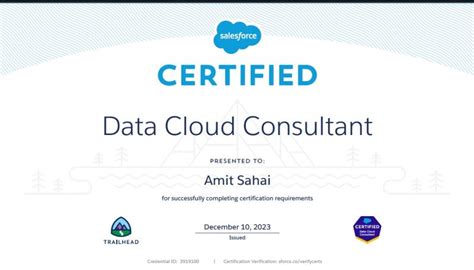 Data Cloud Consultant Certification A New Frontier Amit Sahai
