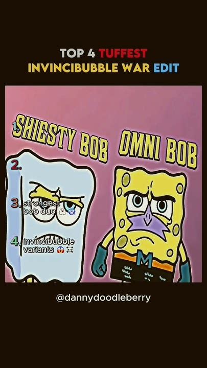 Top 4 Tuffest Invincibubble War Edit 🧽🦸 Funny Ranking Spongebob Youtube