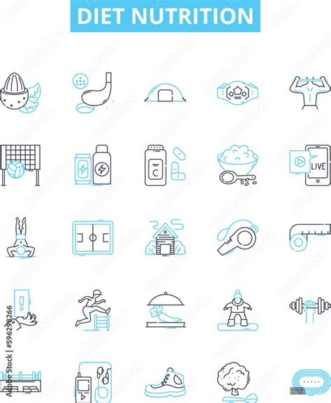 Diet Nutrition Vector Line Icons Set Diet Nutrition Health Food