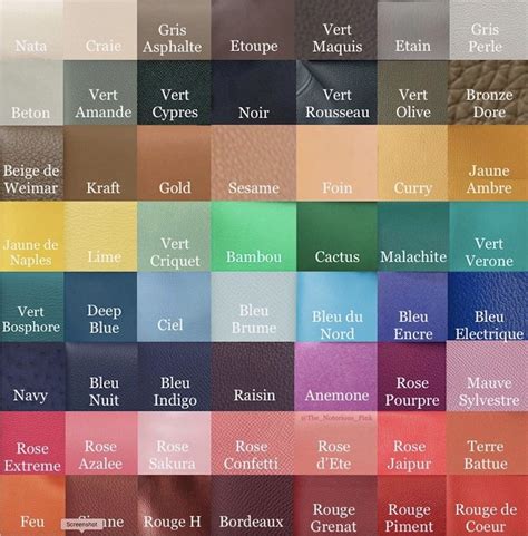 Hermes Blue Color Chart