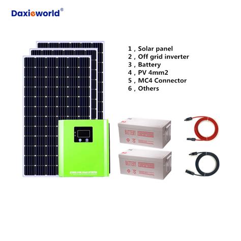 Daxieworld 800W Home Solar Battery System With Solar Paenl Battery Inverter Auxiliary Material