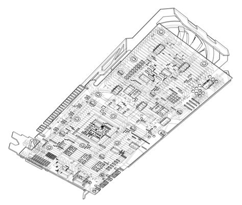 Gpu Card Outline Vector Video Card Cryptocurrency Mining Outline Vector Video Card