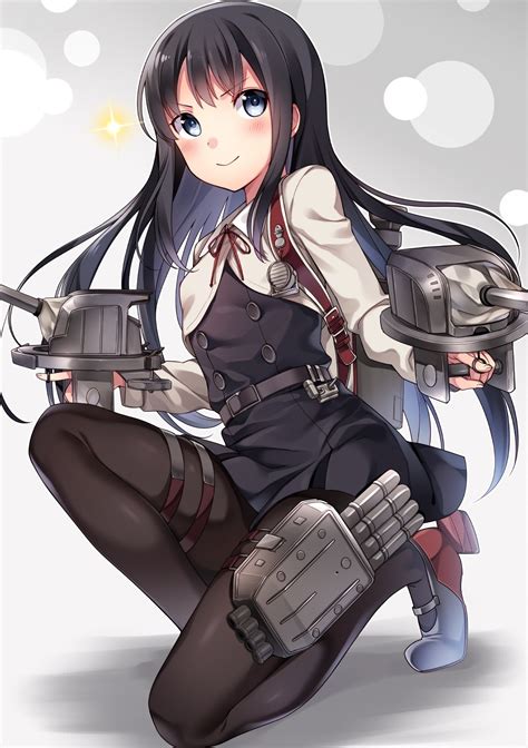 Wallpaper Illustration Long Hair Anime Girls Blue Eyes Weapon Cartoon Kantai Collection