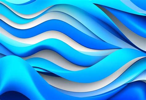 An Abstract Design With Blue Waves And Gradient Tones Premium Ai