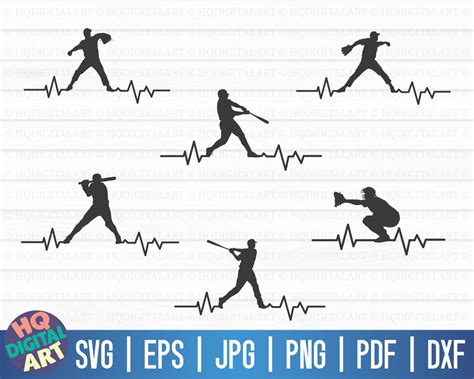 Baseball Pulse Line Svg Baseball Ekg Svg Cut File Clipart