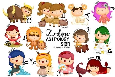 Zodiac Sign Clipart Cute Zodiac Clip Art Pisces And Capricorn Virgo