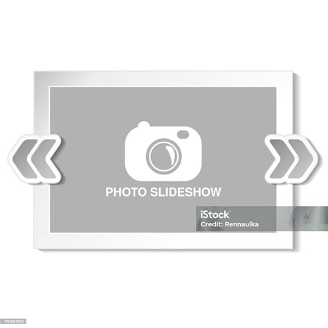 웹사이트 슬라이드쇼 프레 젠 테이 션 또는 일련의 영사 된 이미지 사진 슬라이드 또는 온라인 사진 앨범 레이아웃에 대 한 벡터 프레임 광고에 대한 스톡 벡터 아트 및 기타