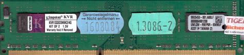 Kingston KVR1333D3N9K2 4G PC3-10600 2GB DDR3 1333MHz 99U5458-001 A00LF