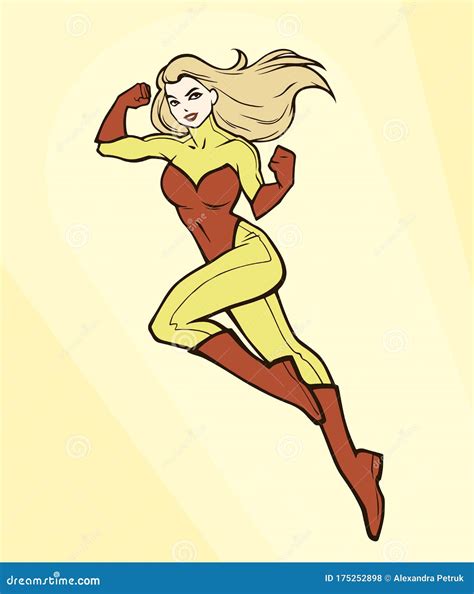 Graphic Illustration Of A Mighty Powerful Super Hero Woman Stock Vector