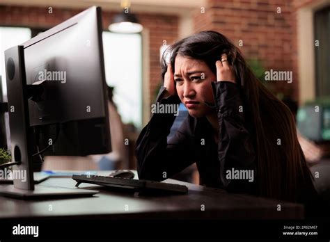 Tech Engineer Was Feeling The Effects Of Exhaustion While Typing Programming Code On Computer To