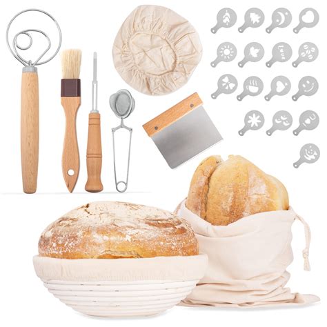 9 Piece Banneton Biodegradable Bread Proofing Kit