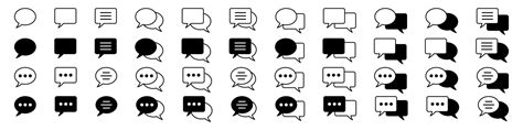 Chat Icons Vector Isolated Element Set Of Talk Bubble Speech Signs