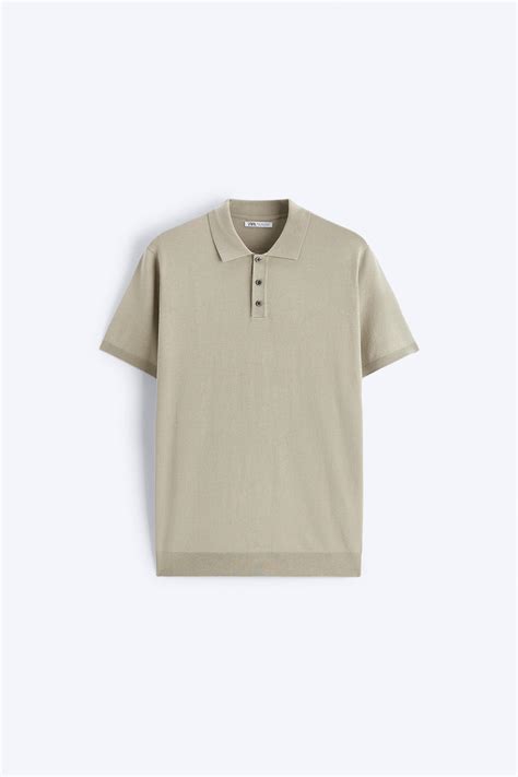Zara 비스코스 블렌드 니트 폴로셔츠 페칭
