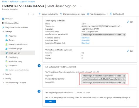 Single Sign On With Azure FortiWeb 7 6 3 Fortinet Document Library