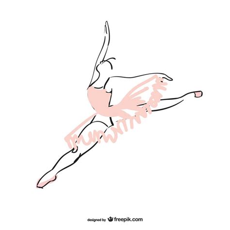 Bailarina De Ballet Ilustración Vector Premium