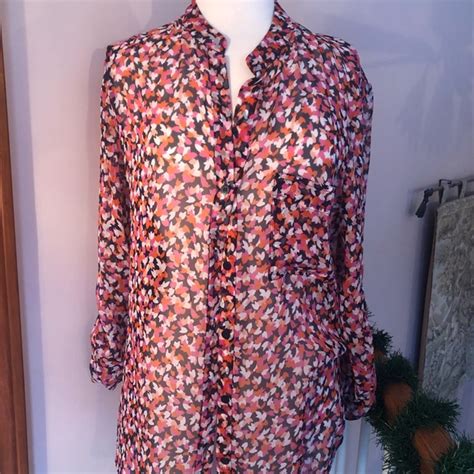 Diane Von Furstenberg Tops Diane Von Furstenberg Long Sleeve Sheer