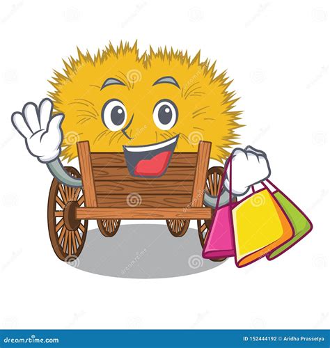 Shopping Hayride Mascot In Beside The Barn Stock Vector Illustration