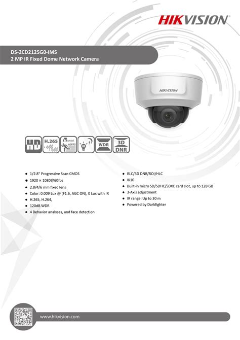 HIKVISION DS 2CD2125G0 IMS 2 MP HDMI Fixed Dome Network Camera