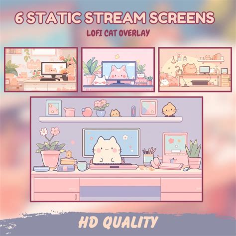 Lofi Aesthetic Stream Overlay Package Lofi Stream Package Stream