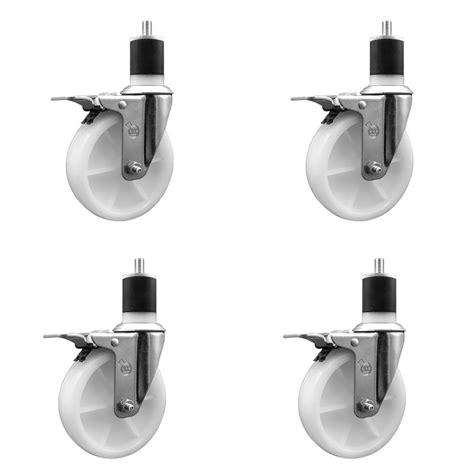 Service Caster 5 Inch Nylon Swivel 1 7 8 Inch Expanding Stem Caster Set Total Lock Brake Wayfair