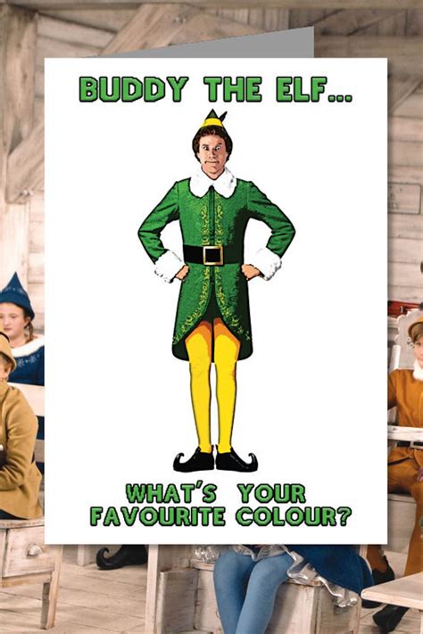 Buddy The Elf Christmas Card From Elf Movie Humerous Festive Holidays