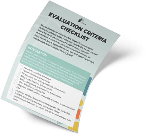 Evaluation Criteria Checklist For Embedded Analytics