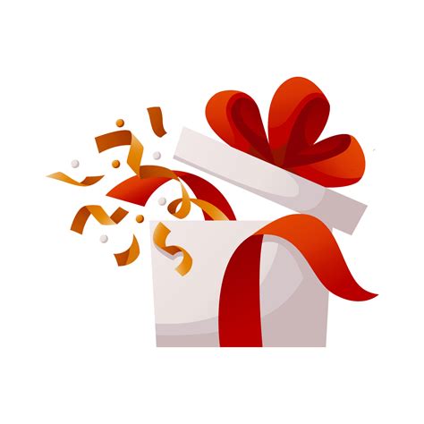 coffret cadeau ouvert avec des confettis dorés éclatés coffret