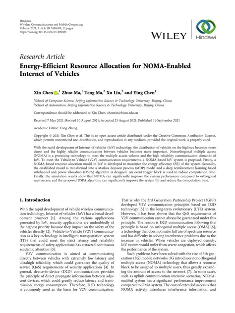 Pdf Energy Efficient Resource Allocation For Noma Enabled Internet Of