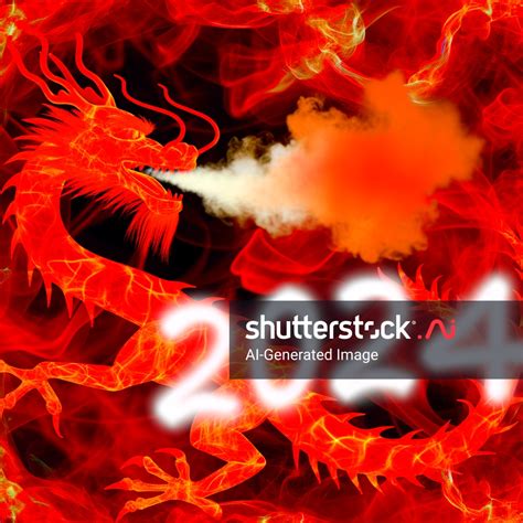 Fluro Red Dragon 2024 Ai Generated Image 2392224977 Shutterstock