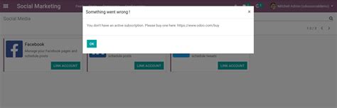 130 Social Marketing Link Account Gives White Unauthorized Page