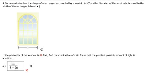[solved] a norman window has the shape of a rectangle surm