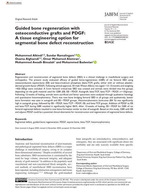 Pdf Guided Bone Regeneration With Osteoconductive Grafts And Pdgf A