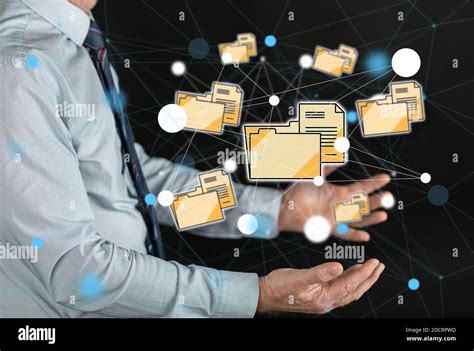 Data Connection Concept Above The Hands Of A Man Stock Photo Alamy