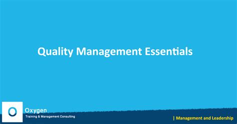 Quality Management Essentials Simplified Free Course