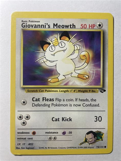 Pokemon Gym Challenge Nm Giovannis Meowth 74 Values Mavin